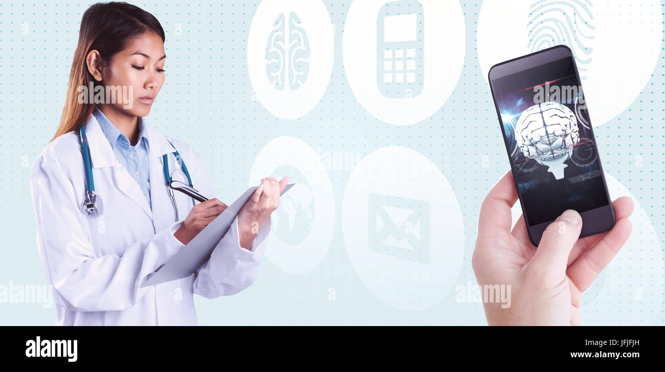 Digital composite doctor mobile hi-res stock photography and images - Alamy