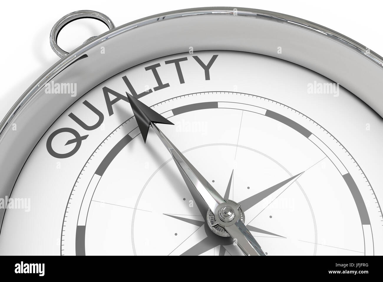 Compass pointing to quality Stock Photo - Alamy