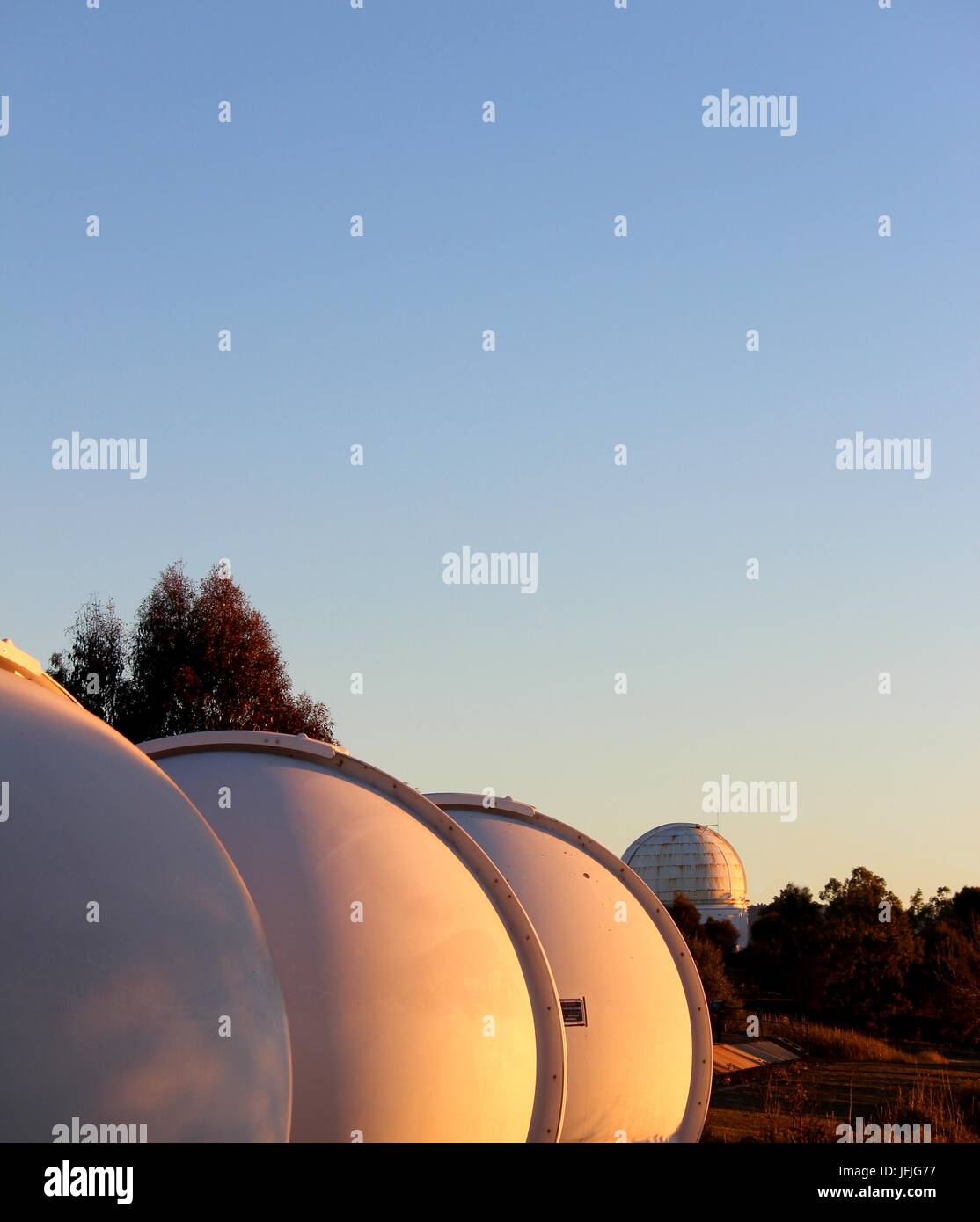 Mount Stromlo Observatory at sunset, Canberra, Australia Stock Photo ...