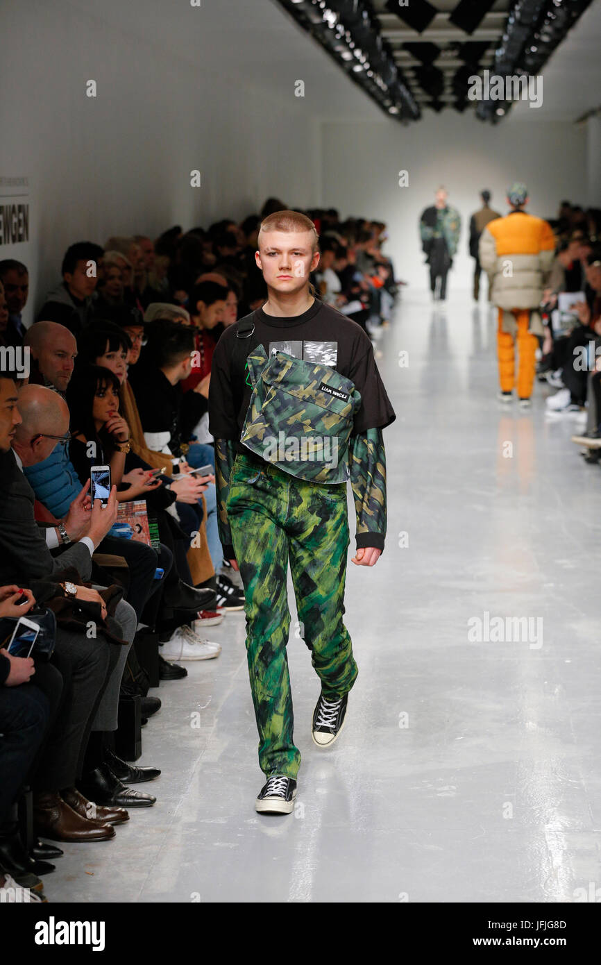 06/01/2017 designer Liam Hodges AW17 catwalk show during London Fashion ...