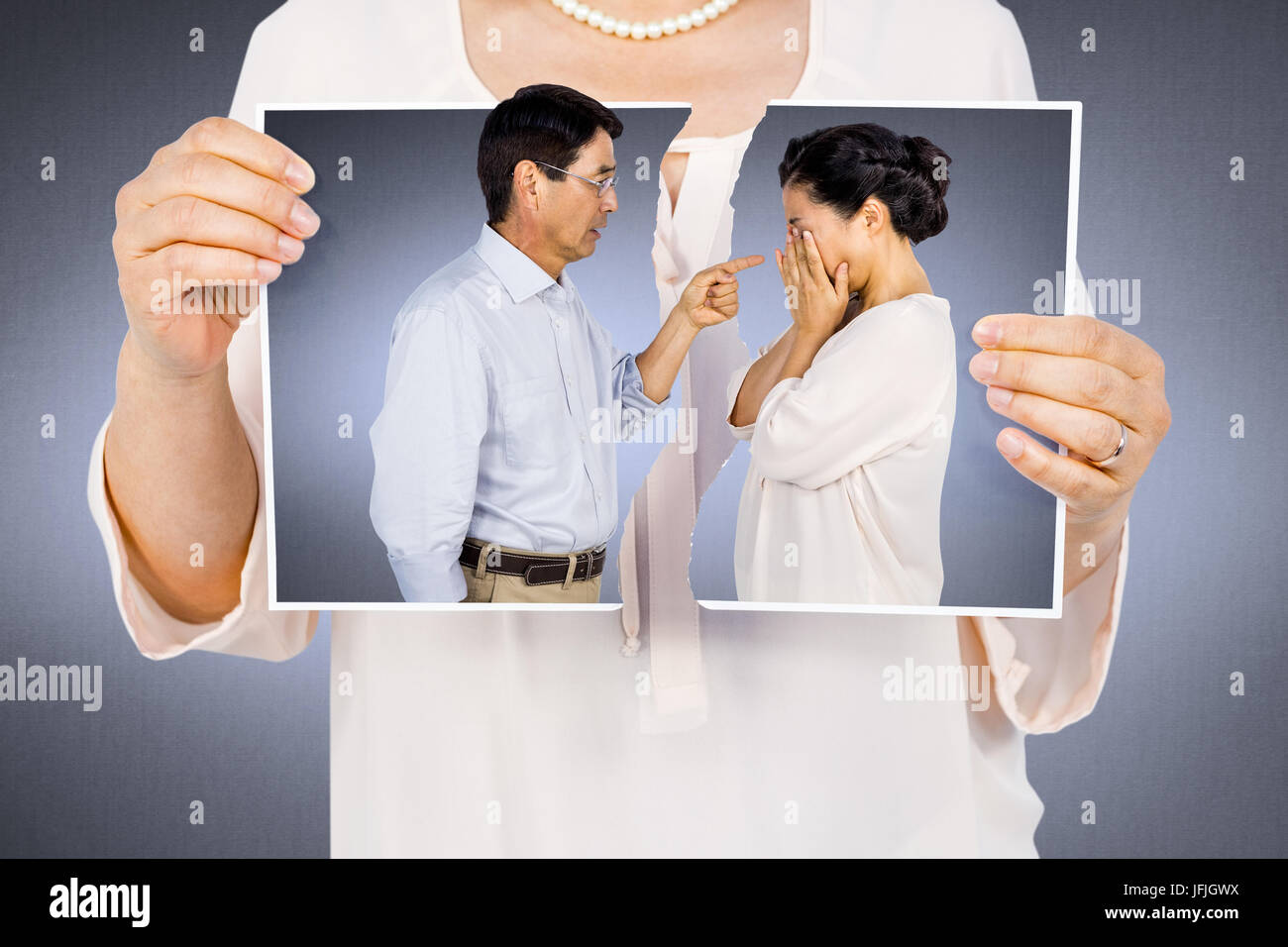 Torn photo woman hi-res stock photography and images - Alamy