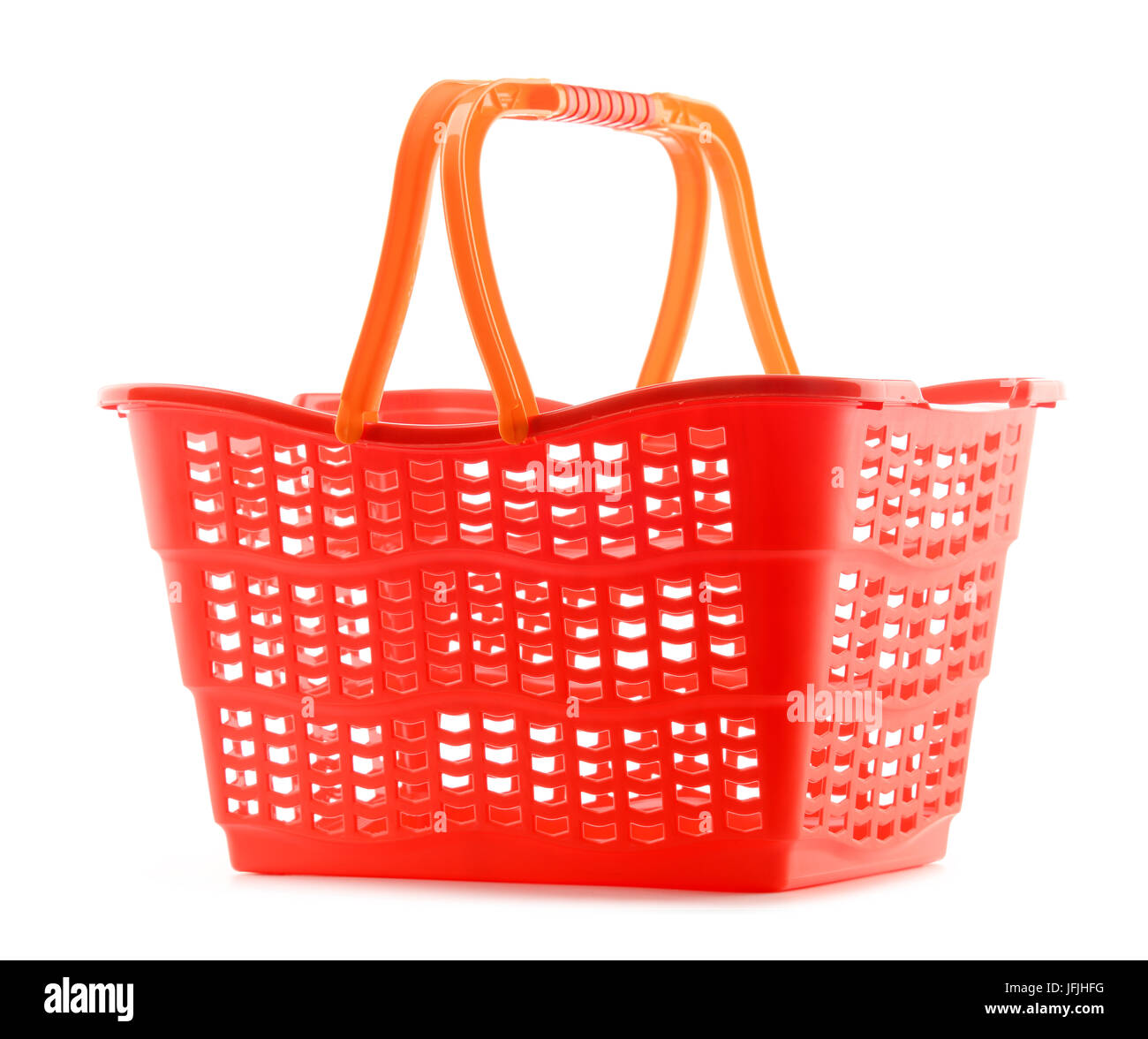 Empty plastic shopping basket isolated on white background Stock Photo ...