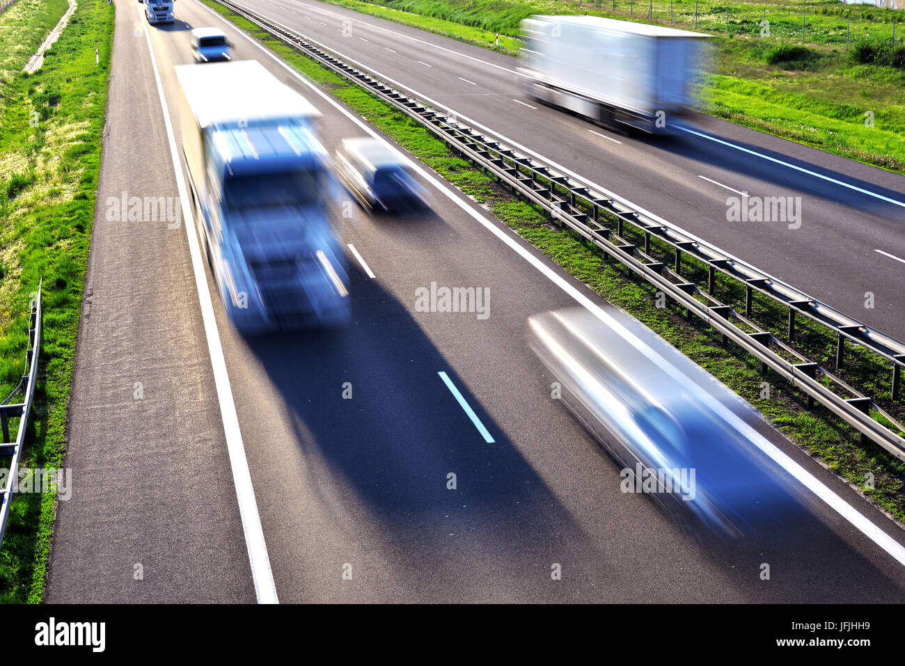 Four lane controlled-access highway in Poland Stock Photo - Alamy