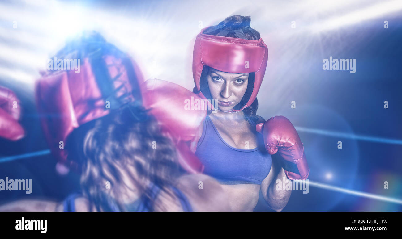 Boxer flexing her muscles hi-res stock photography and images - Alamy