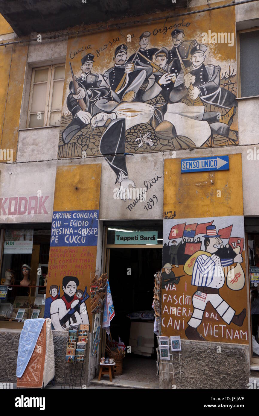 Historic Murals in Orgosolo, Sardinia Stock Photo - Alamy