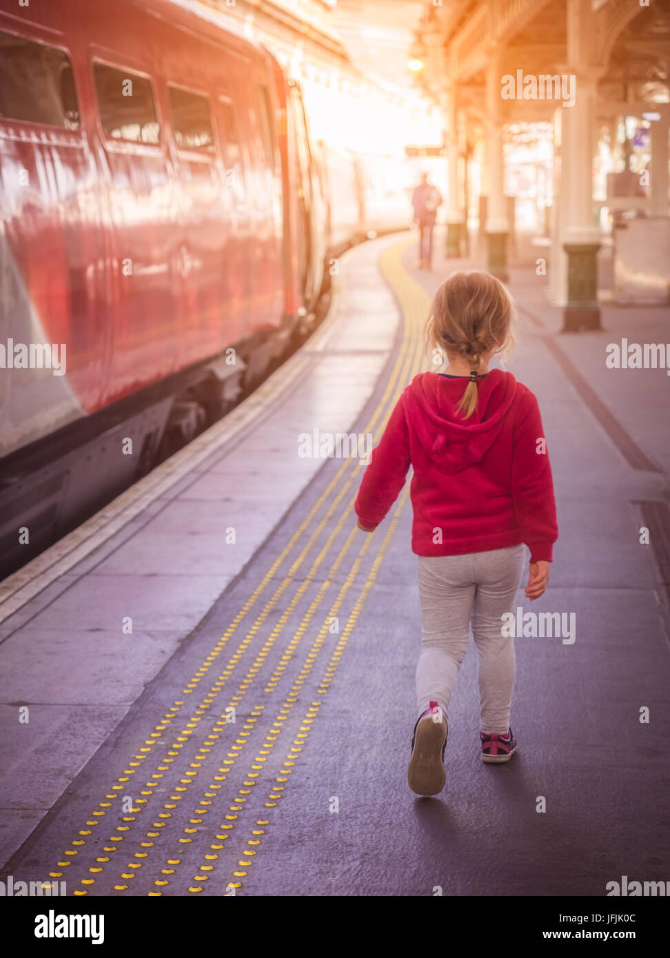 Girl walking on the railway hi-res stock photography and images - Alamy