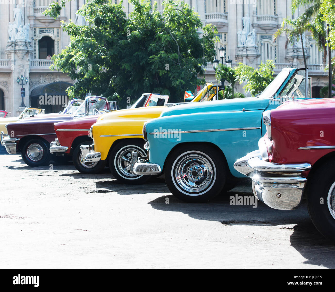 Colorful American Classic car on the street in Havana Cuba Stock Photo ...