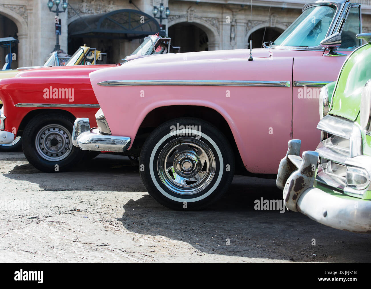 Colorful American Classic car on the street in Havana Cuba Stock Photo ...