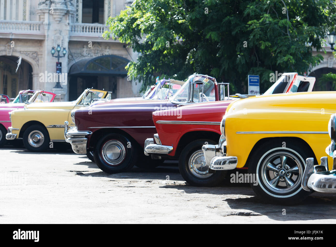 Colorful American Classic car on the street in Havana Cuba Stock Photo ...
