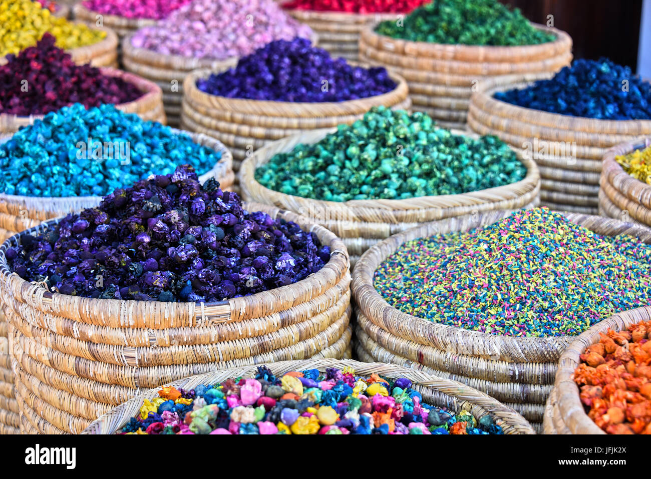 Variety of decorating goods on the arab street market stall Stock Photo ...