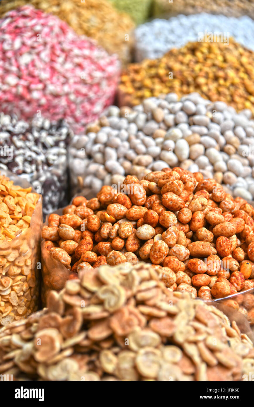 Dried food on the arab street market stall Stock Photo - Alamy
