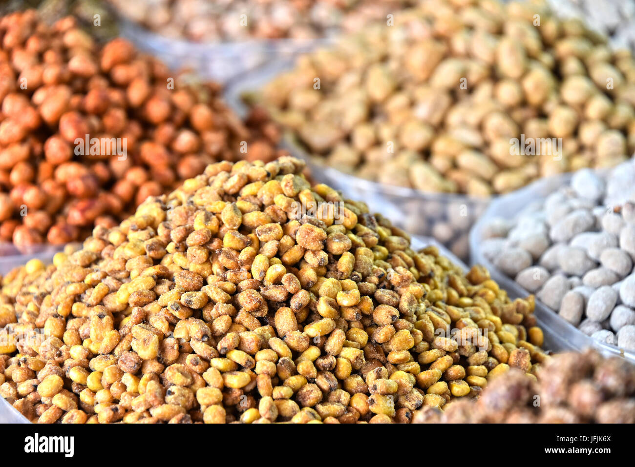 Dried food on the arab street market stall Stock Photo - Alamy