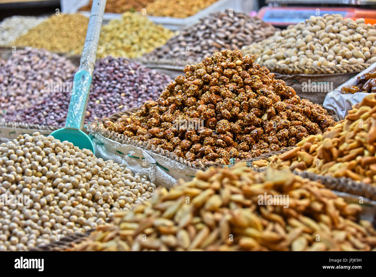 Dried food on the arab street market stall Stock Photo - Alamy