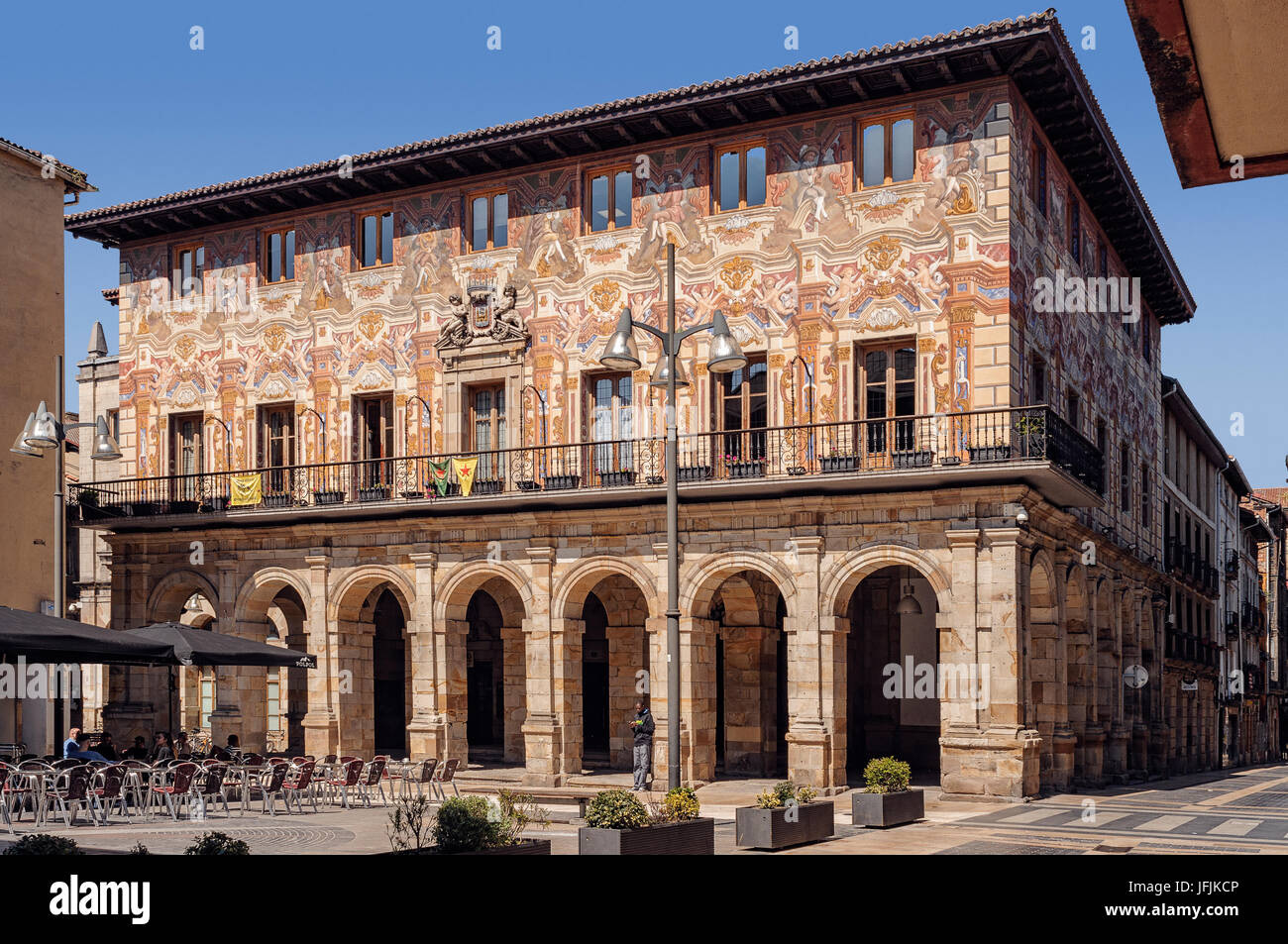 Town hall of the XVI century. The paintings on the facade give it its ...