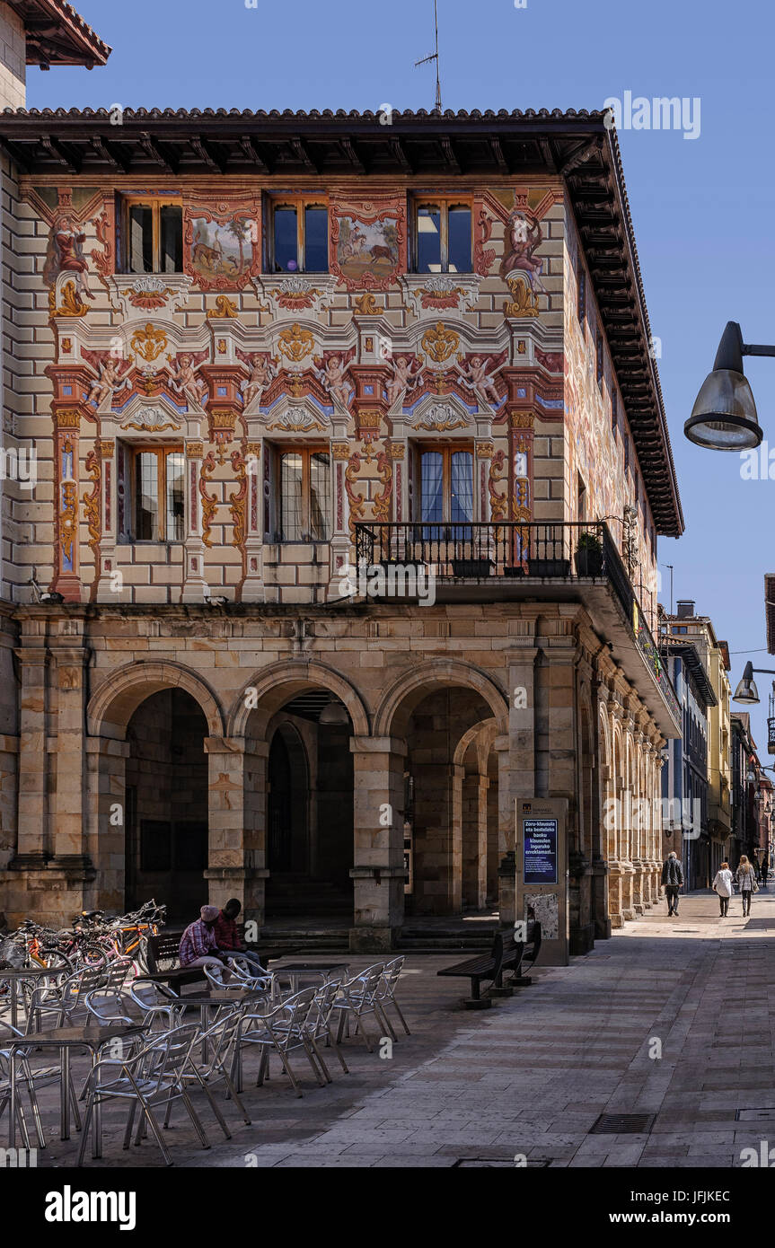 Town hall of the XVI century. The paintings on the facade give it its ...