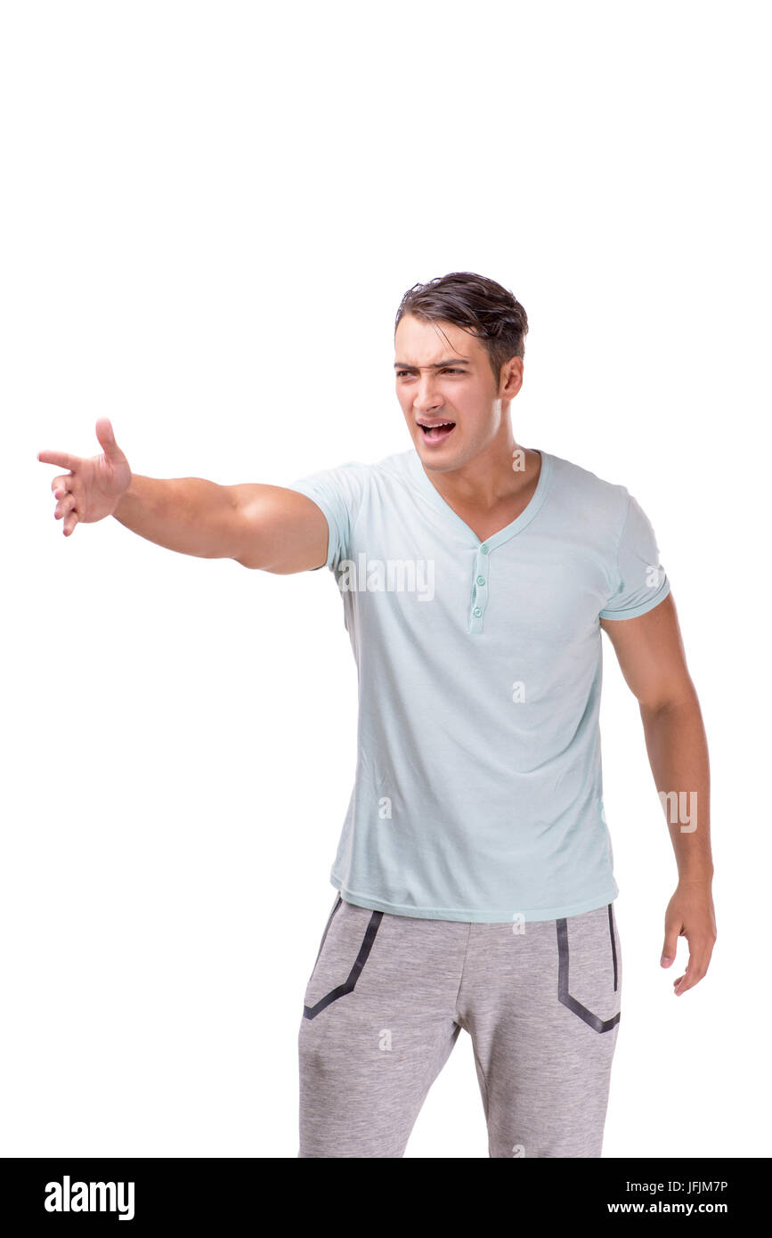 The young handsome man isolated on the white background Stock Photo - Alamy