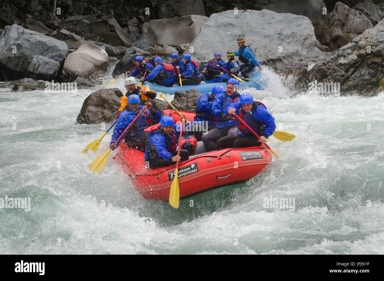 Whitewater rafting on the Skykomish River, Washington Stock Photo - Alamy