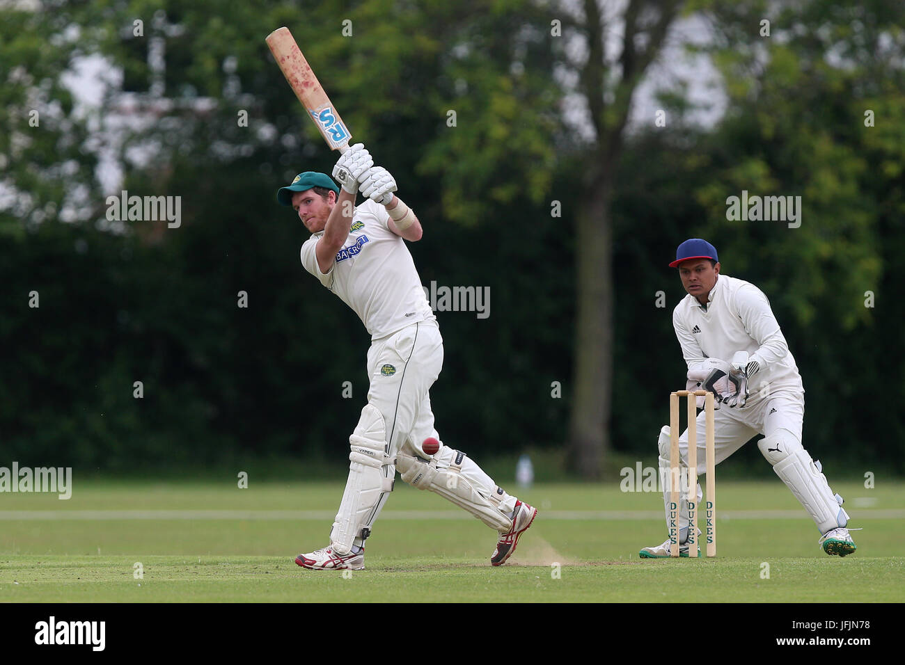 C Bennett in batting action for Harold Wood during Gidea Park and ...