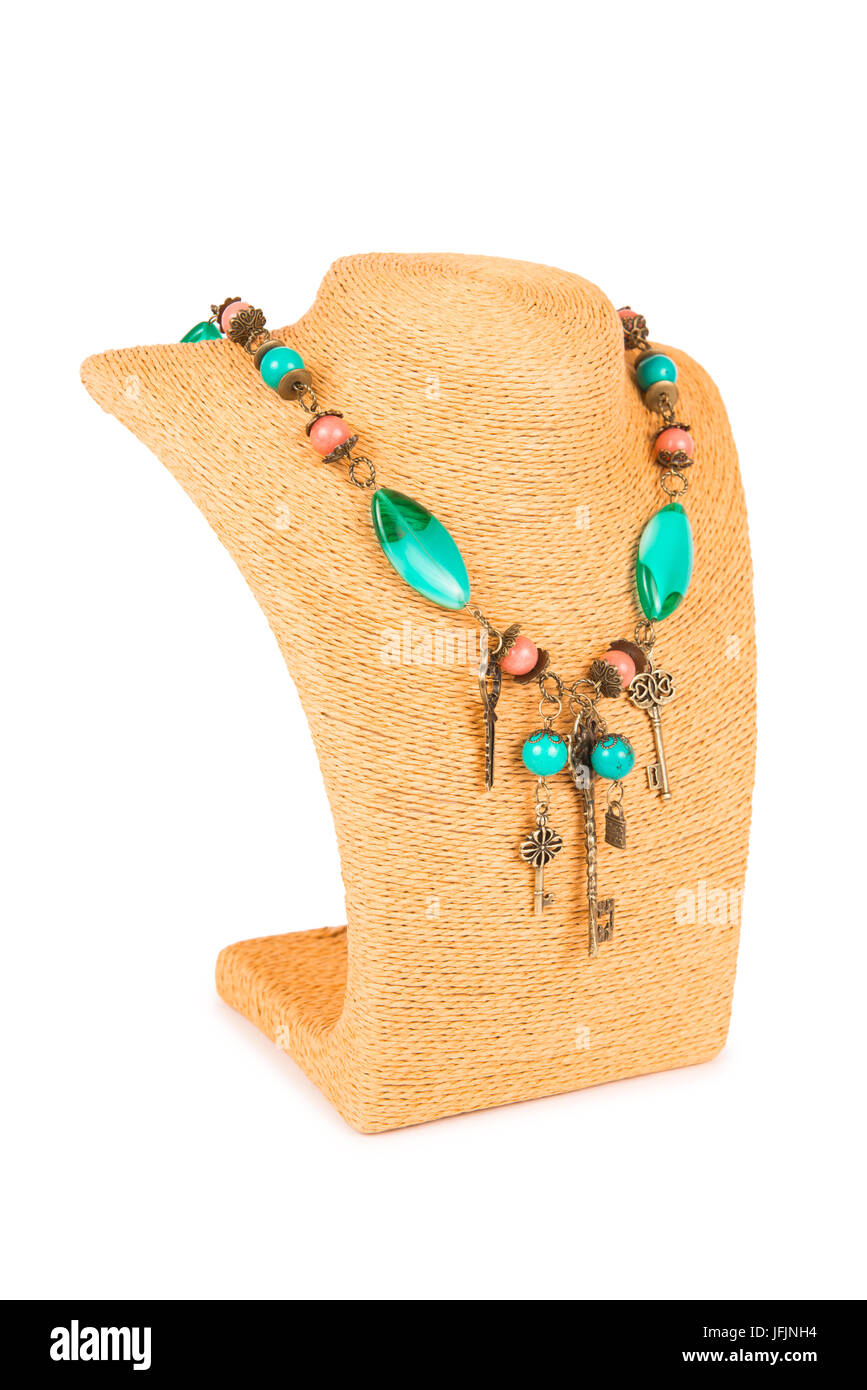 Jewellery necklace isolated on white background Stock Photo - Alamy