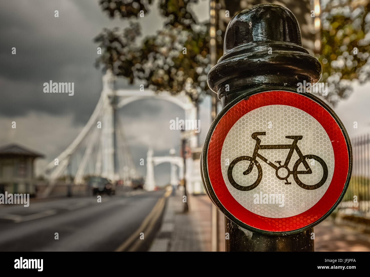 No cycling sign Stock Photo - Alamy