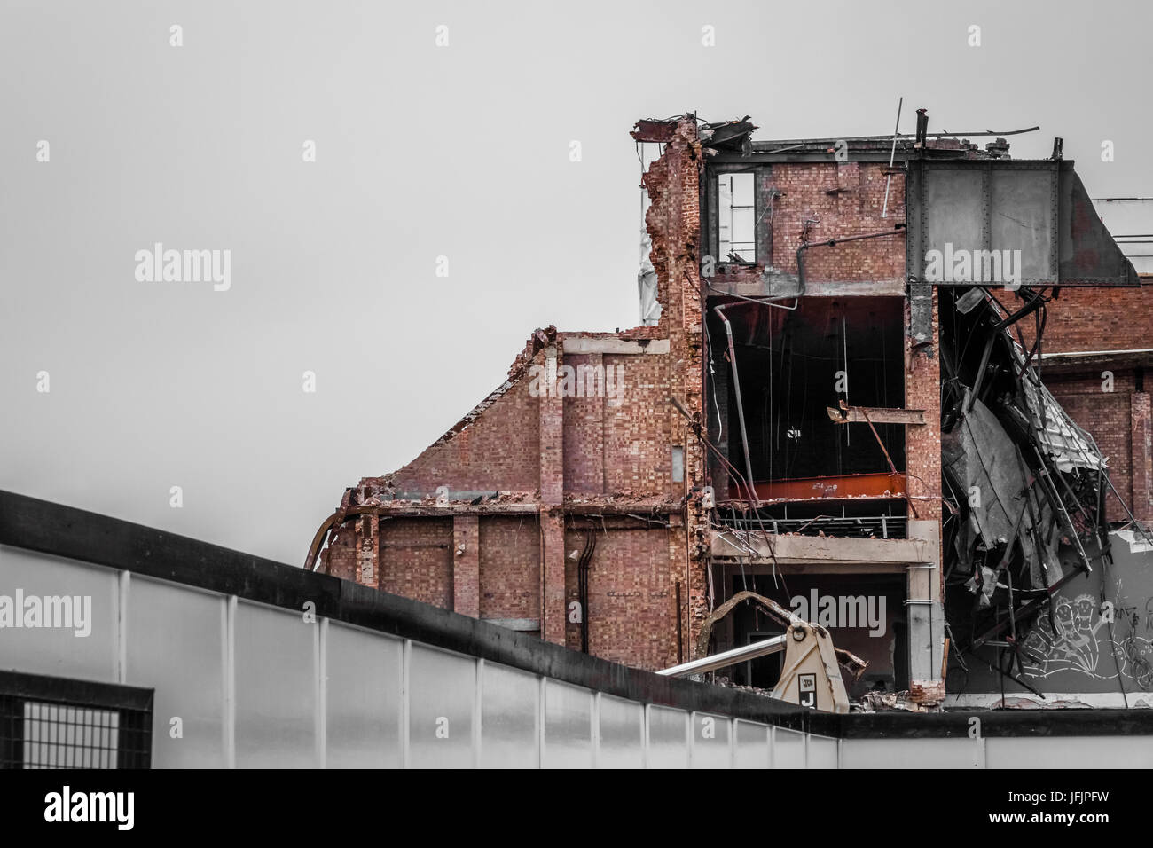 Demolition in progress Stock Photo - Alamy