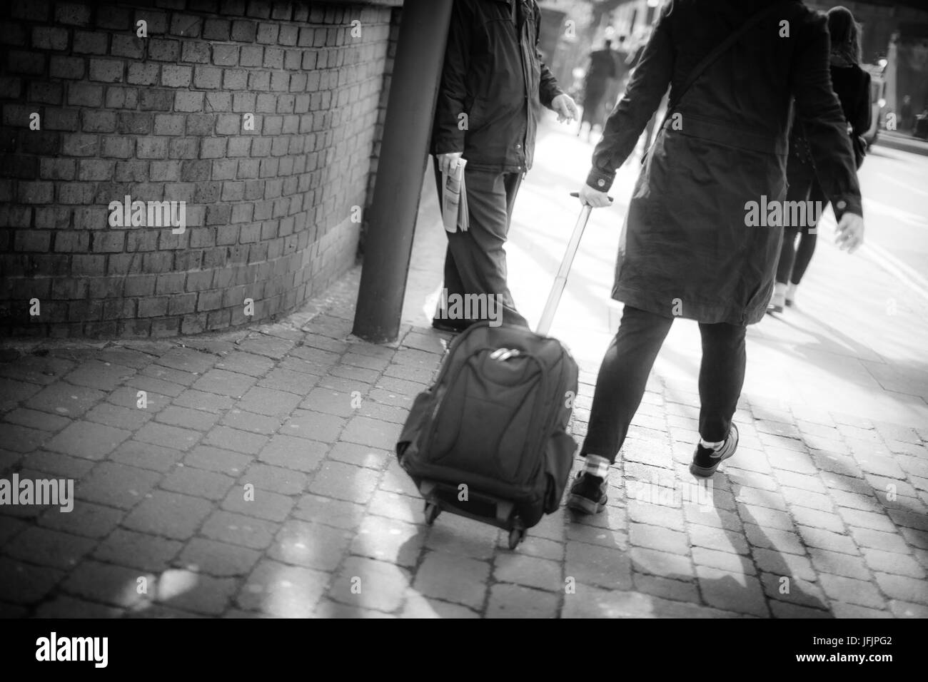 Woman commuter train Black and White Stock Photos & Images - Alamy