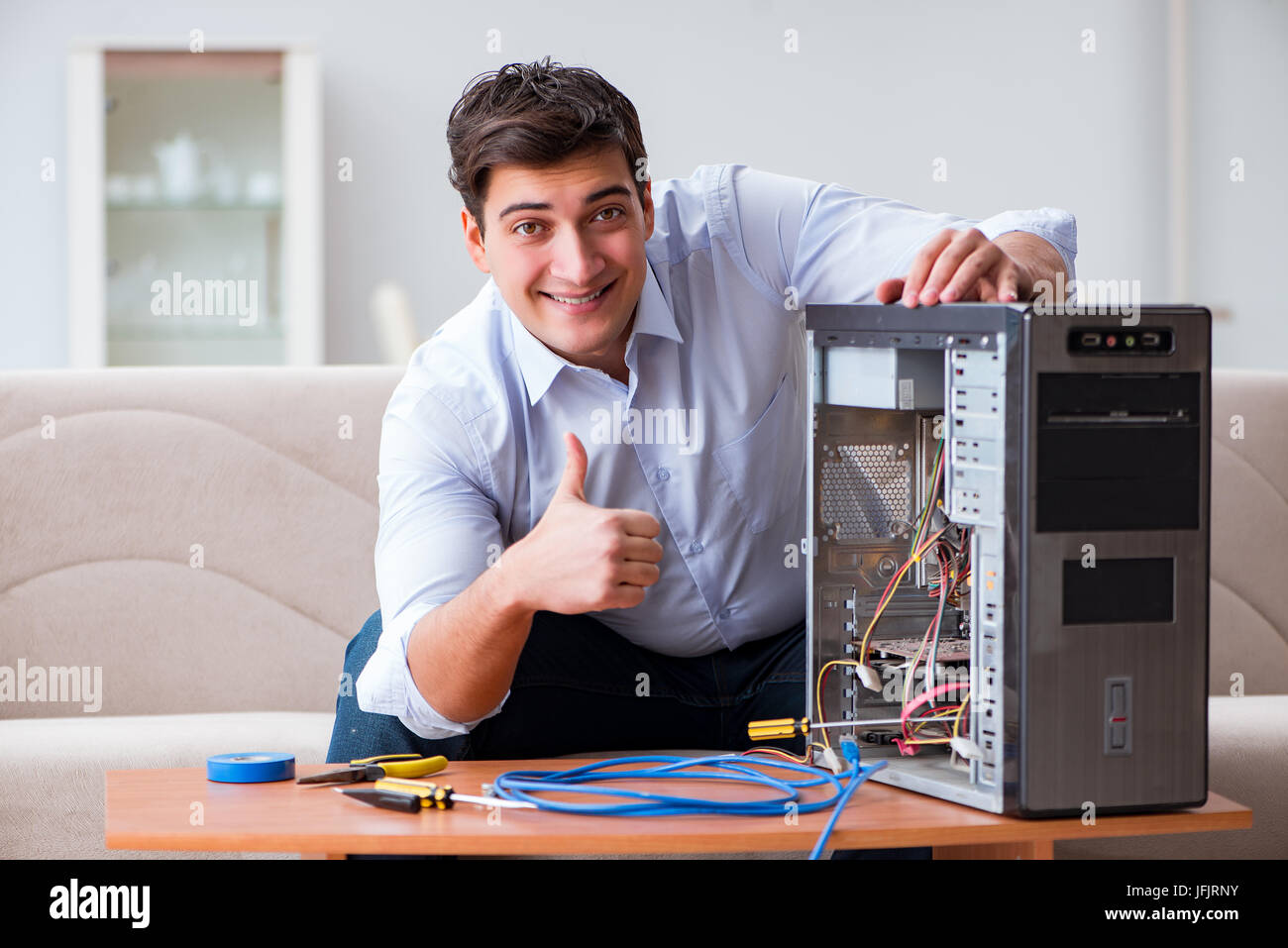 IT technician repairing broken pc desktop computer Stock Photo - Alamy