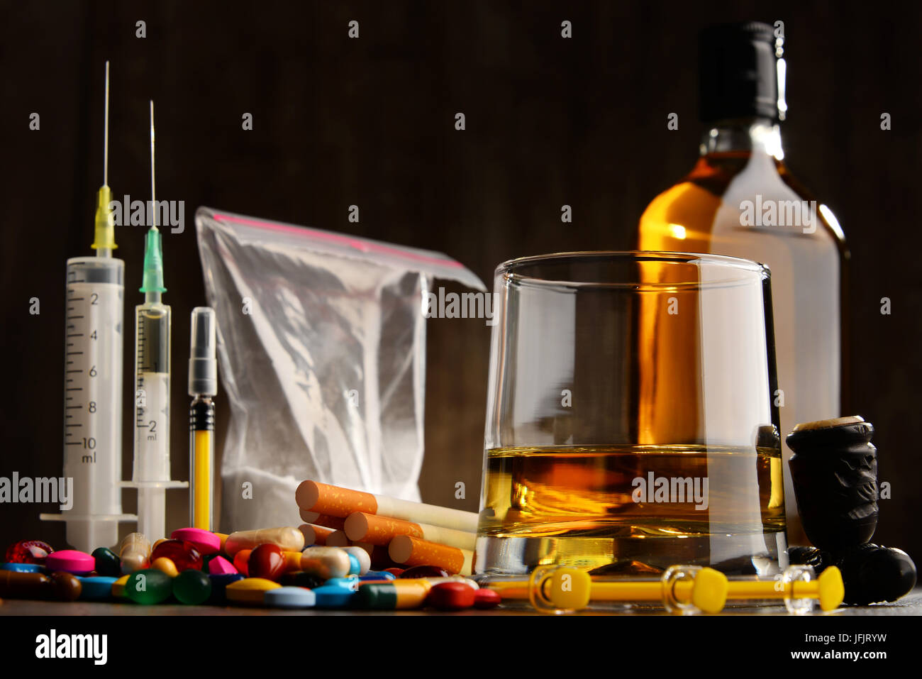 Variety of addictive substances Stock Photo - Alamy