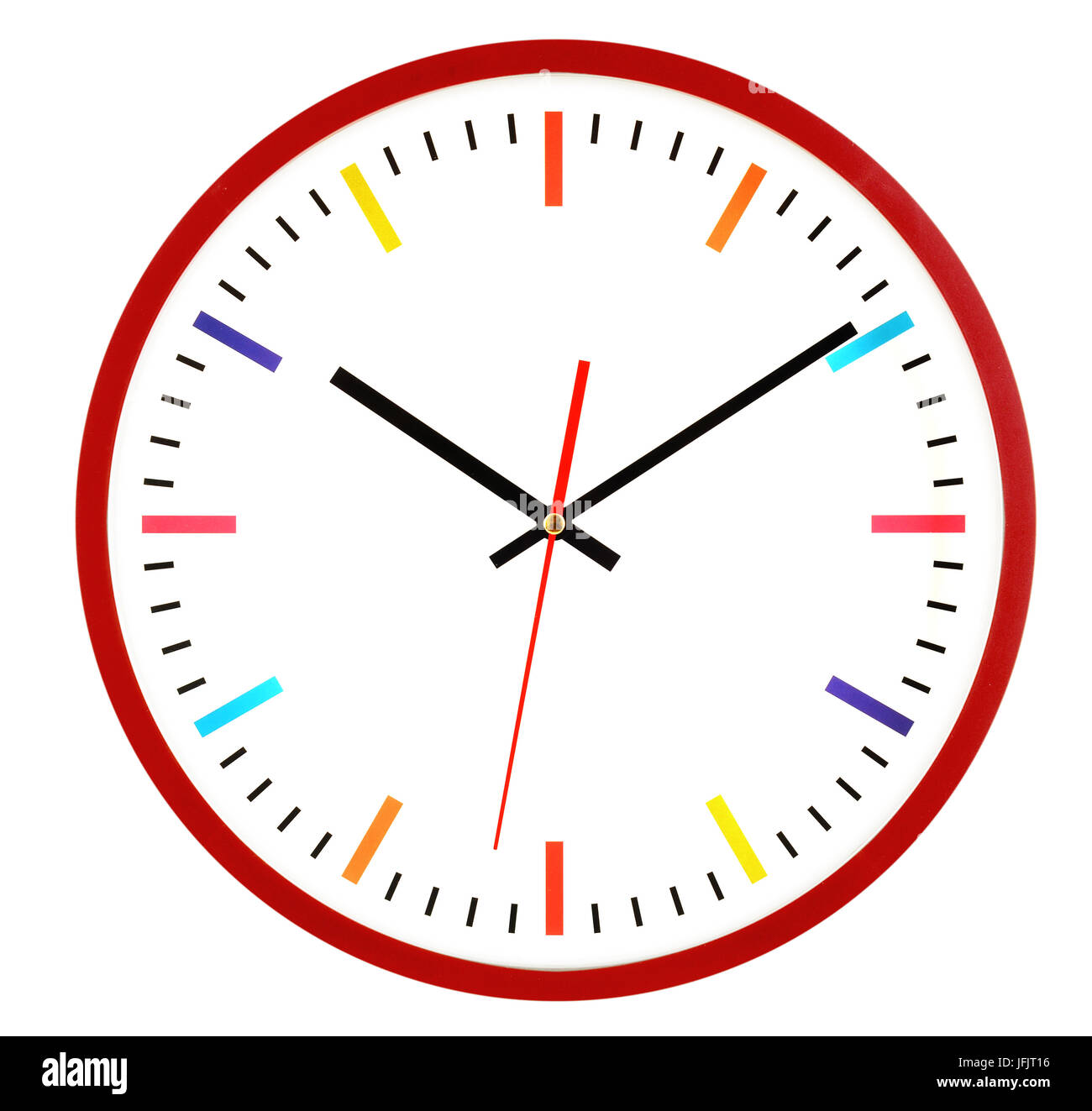 Wall clock isolated on white background. Ten past ten Stock Photo - Alamy