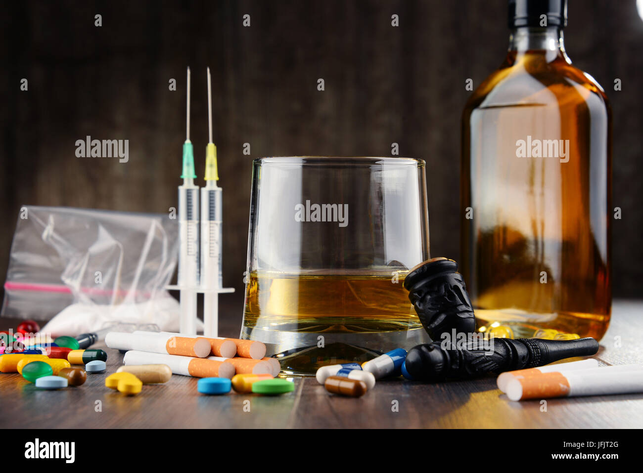 Variety of addictive substances Stock Photo - Alamy