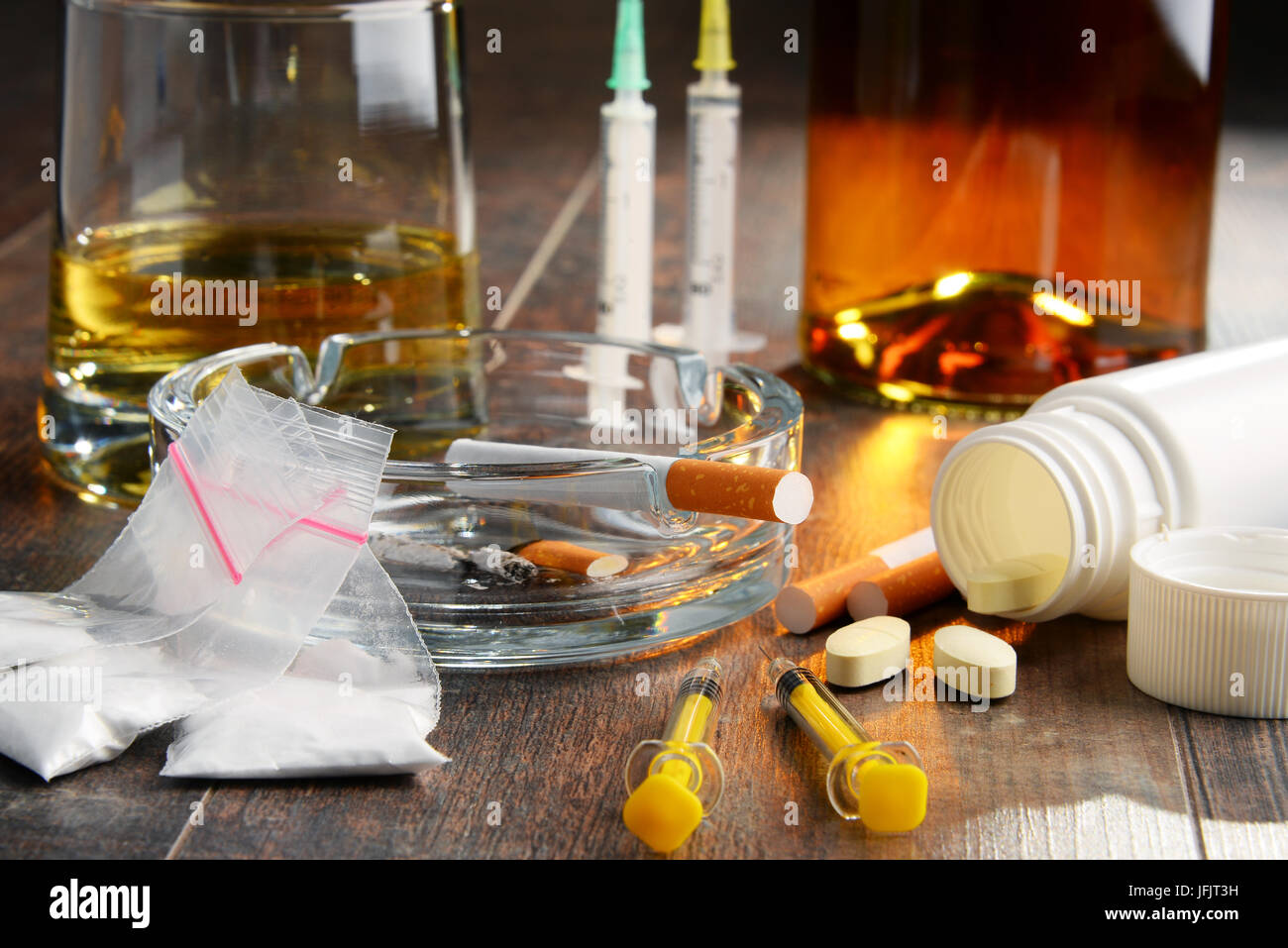 Variety of addictive substances Stock Photo - Alamy