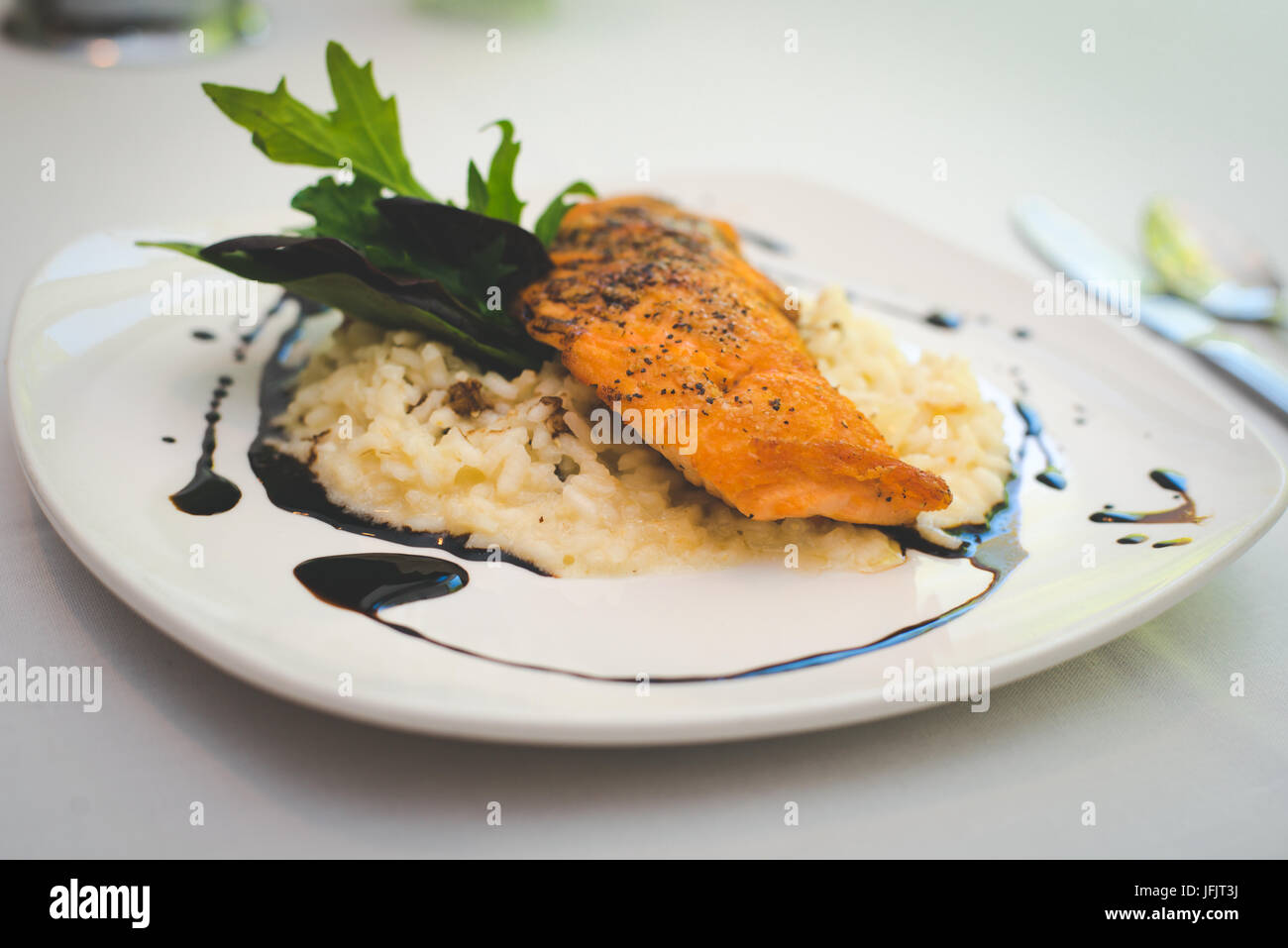 Select restaurants present their food in a pituresque way Stock Photo ...