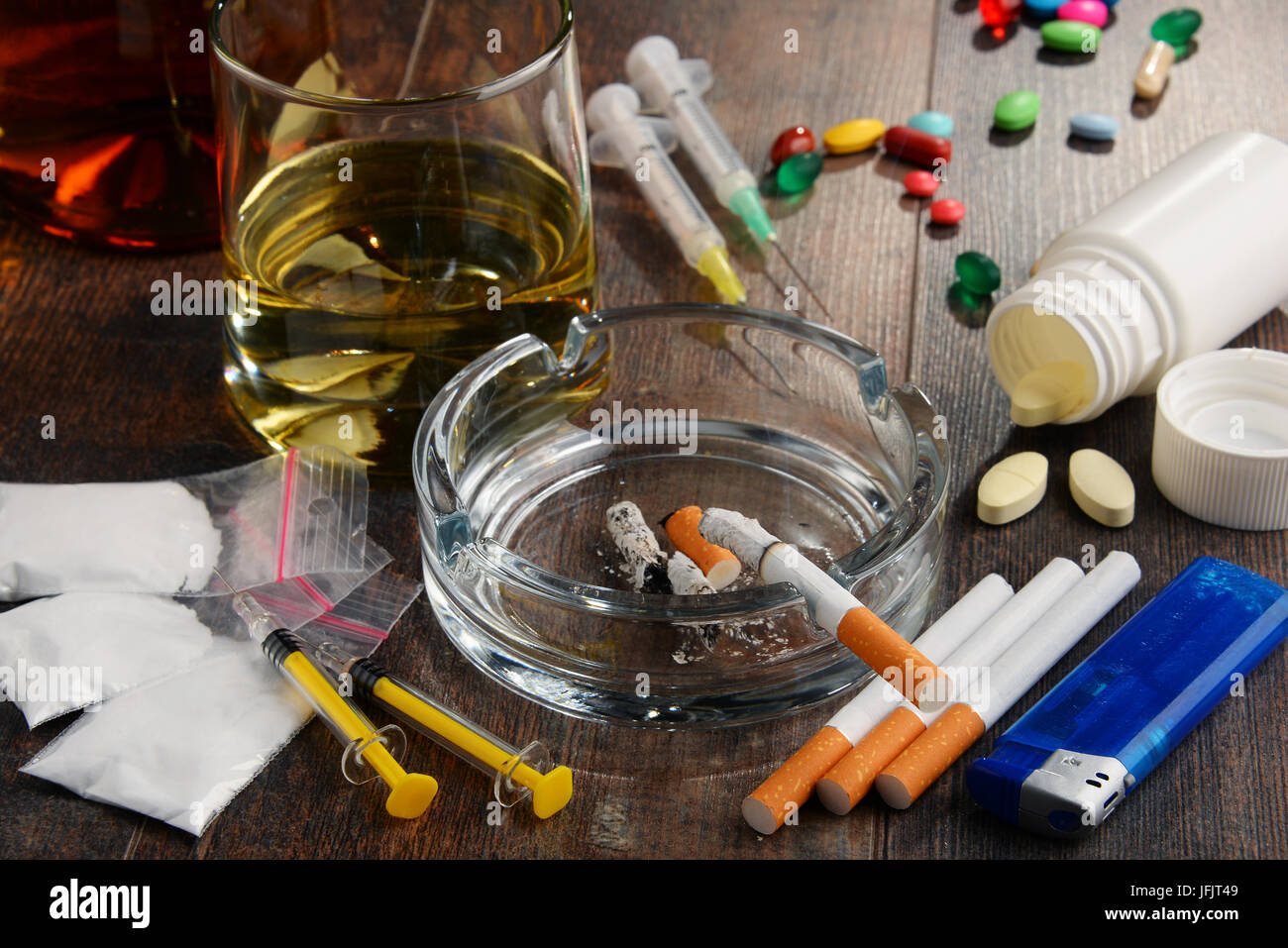 Variety of addictive substances Stock Photo - Alamy