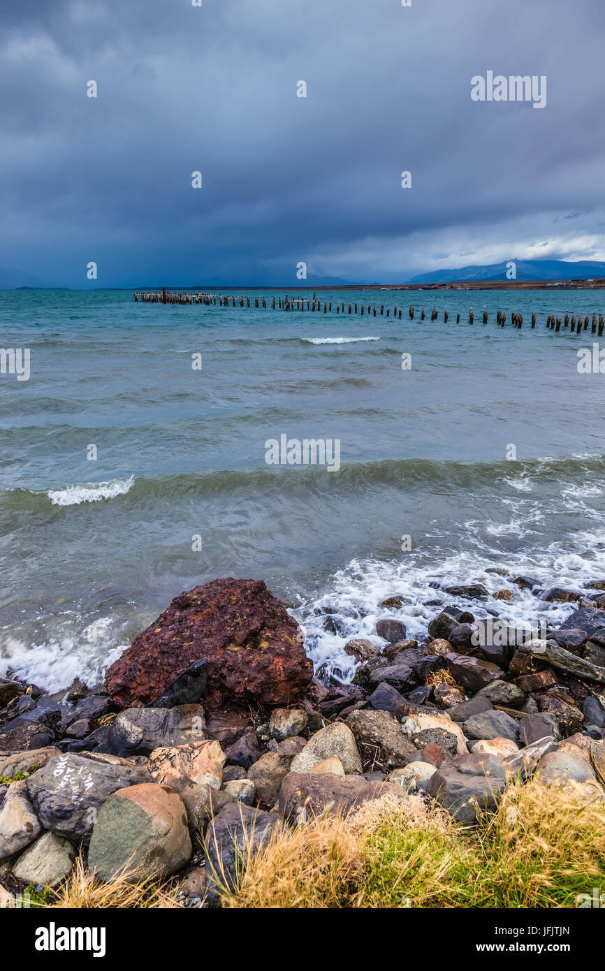 Strait of Magellan summer in waterfront, Punta Arenas Stock Photo - Alamy