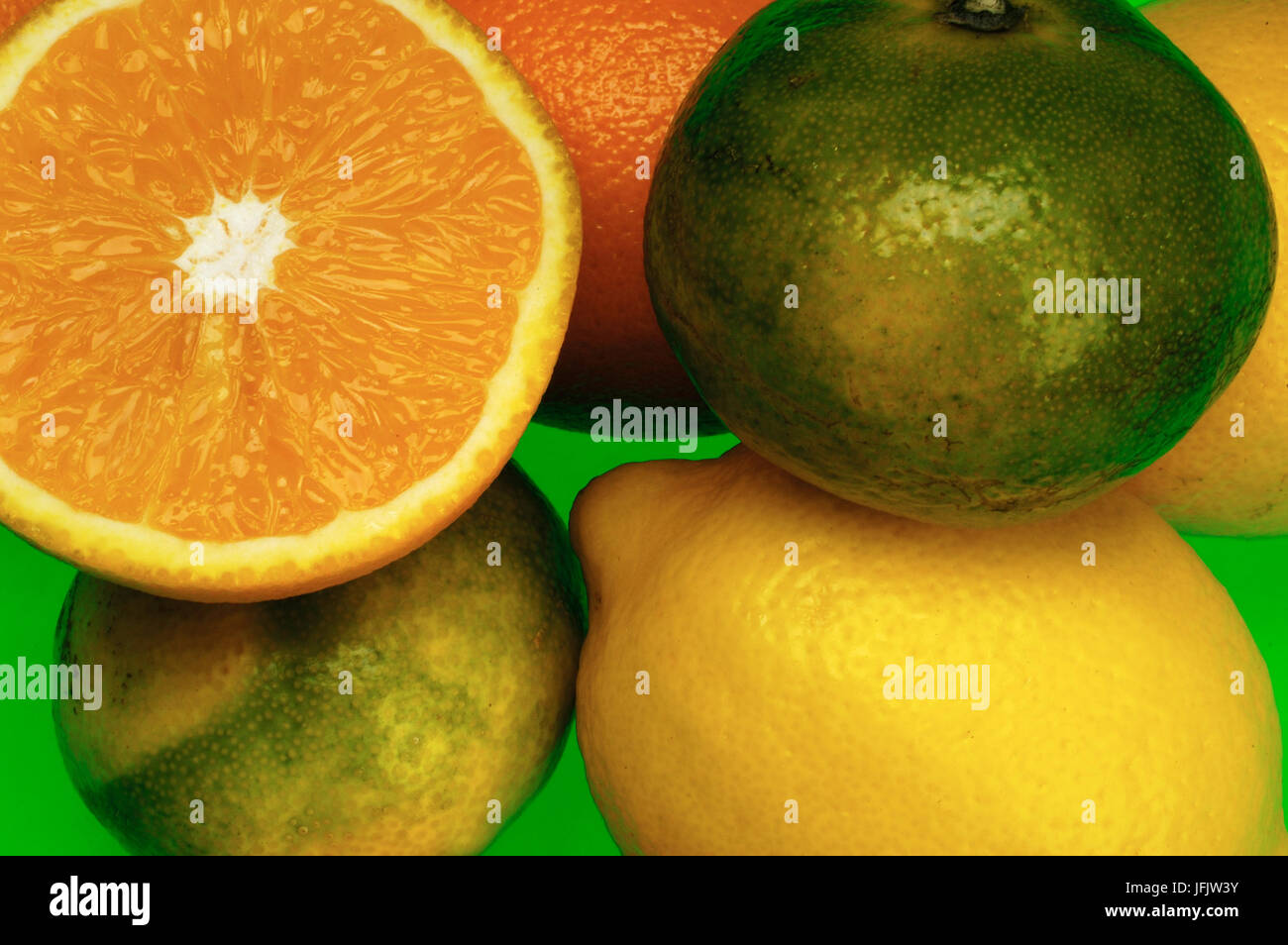 citrus ; lemon, orange, mandarin fruits Stock Photo - Alamy
