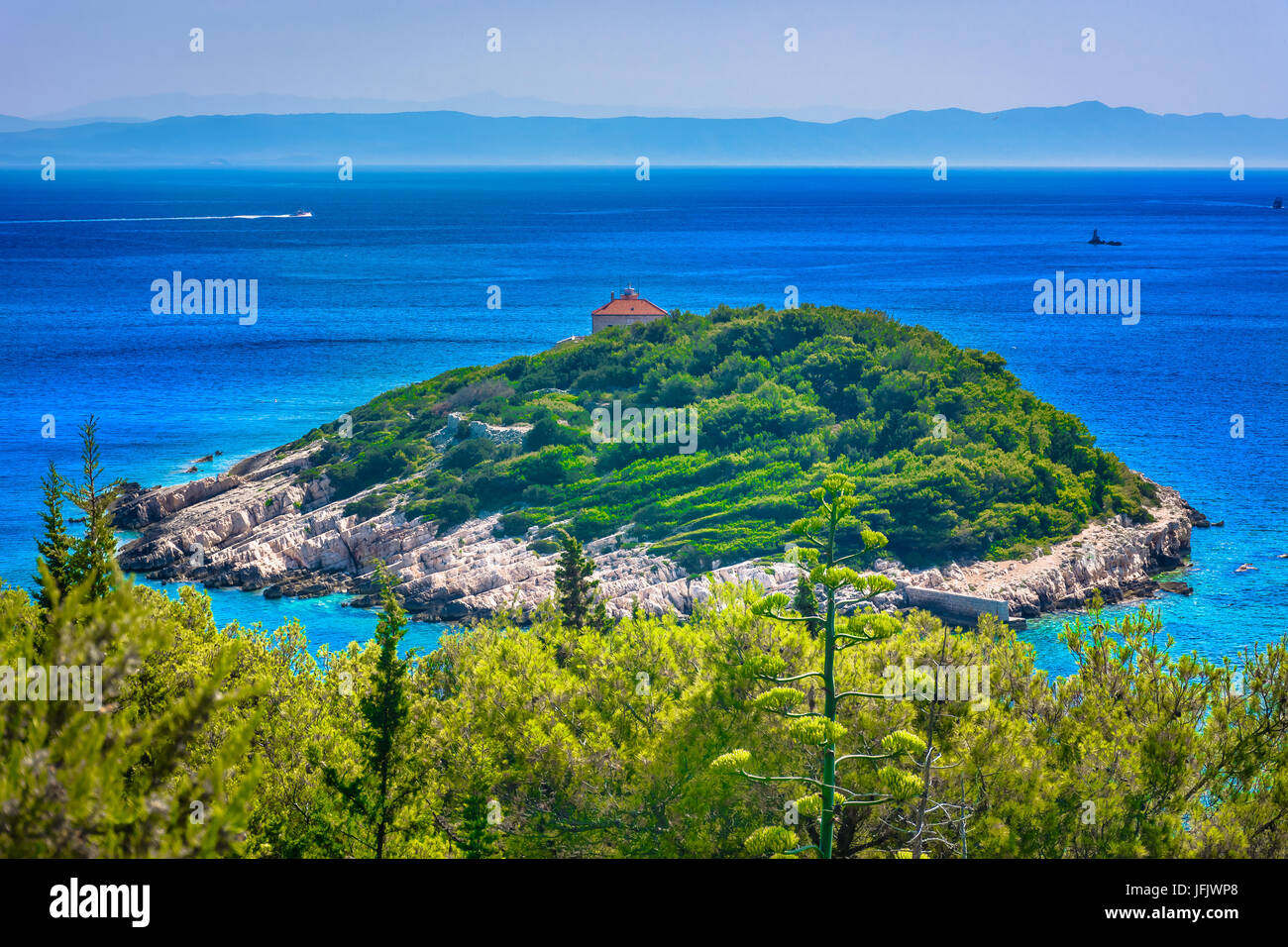 Amazing scenic island in Adriatic sea, Croatia summertime Stock Photo ...