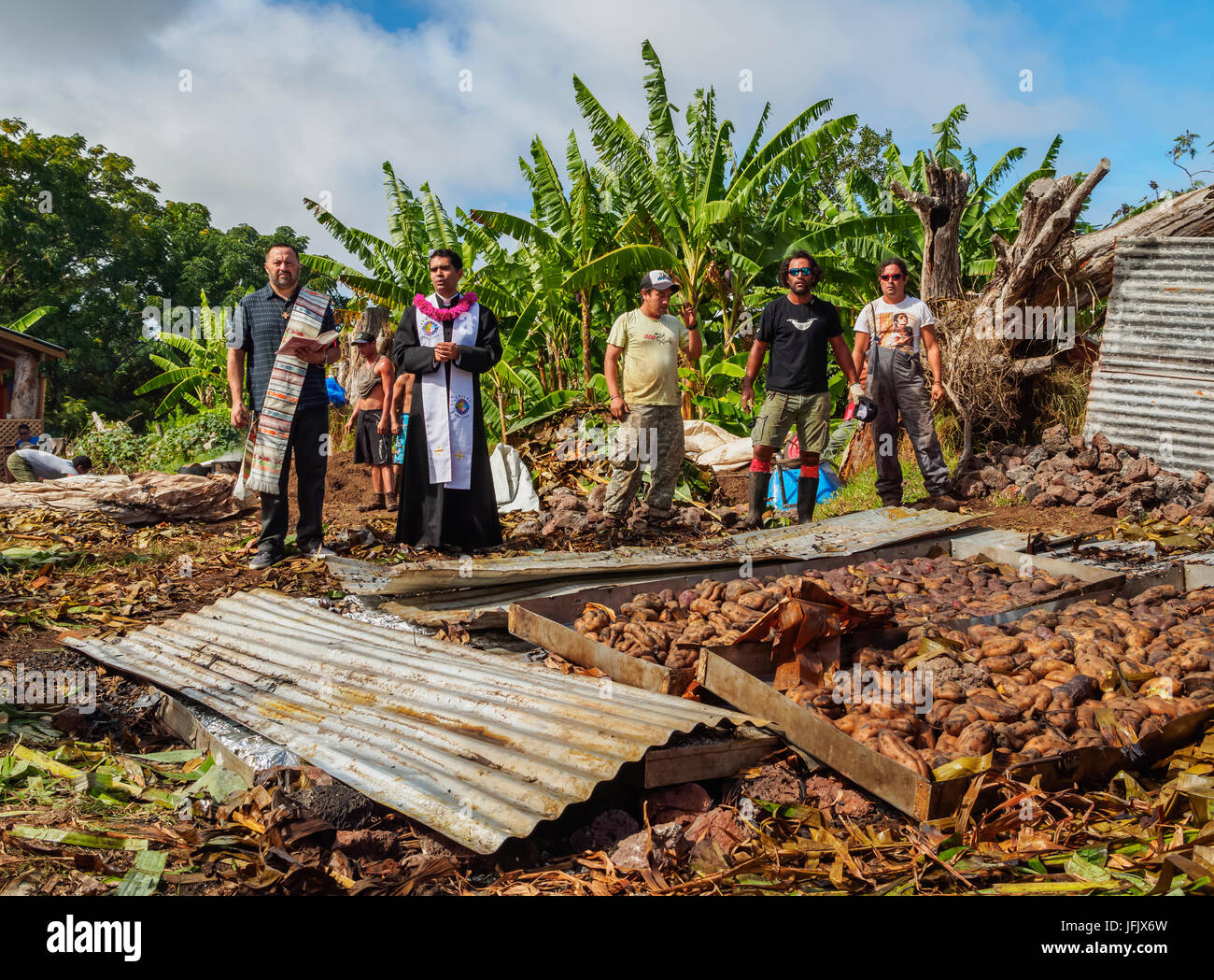 Traditional Easter Sunday Curanto, Hanga Roa, Easter Island, Chile ...