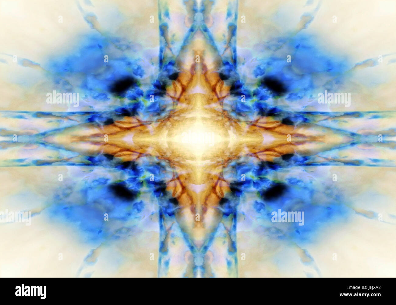 Yellow star kaleidoscope pattern hi-res stock photography and images ...