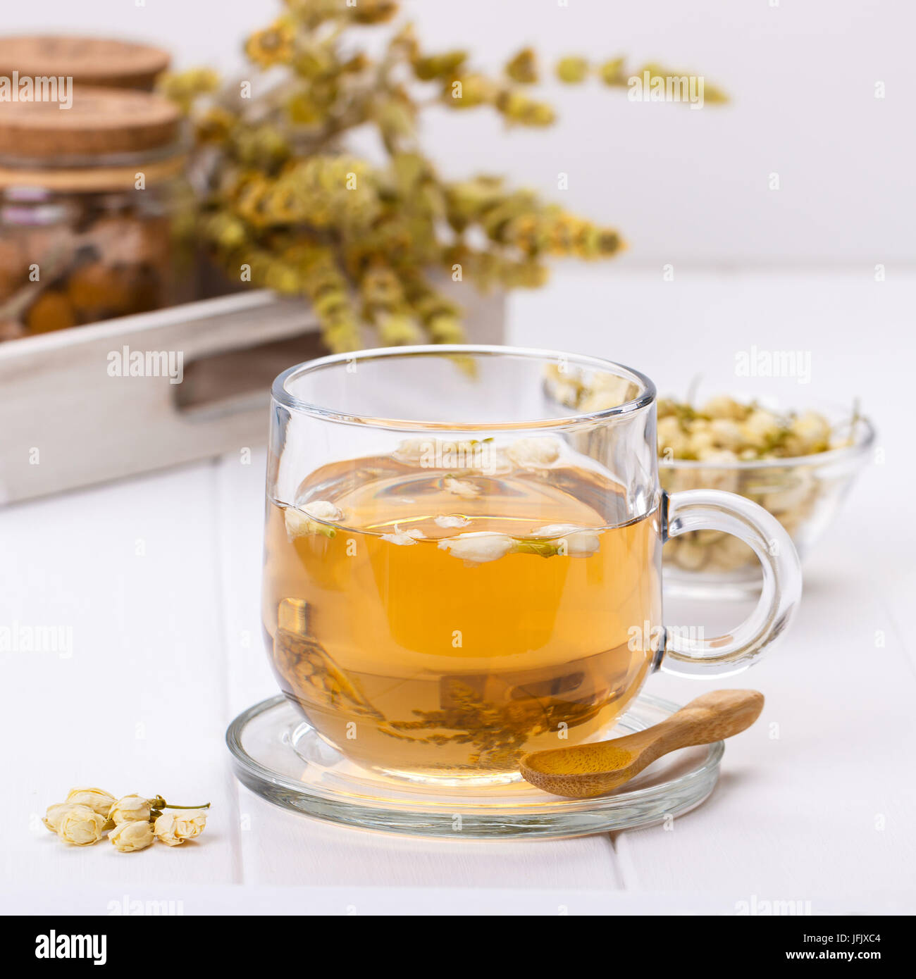 Cup of jasmine tea Stock Photo - Alamy