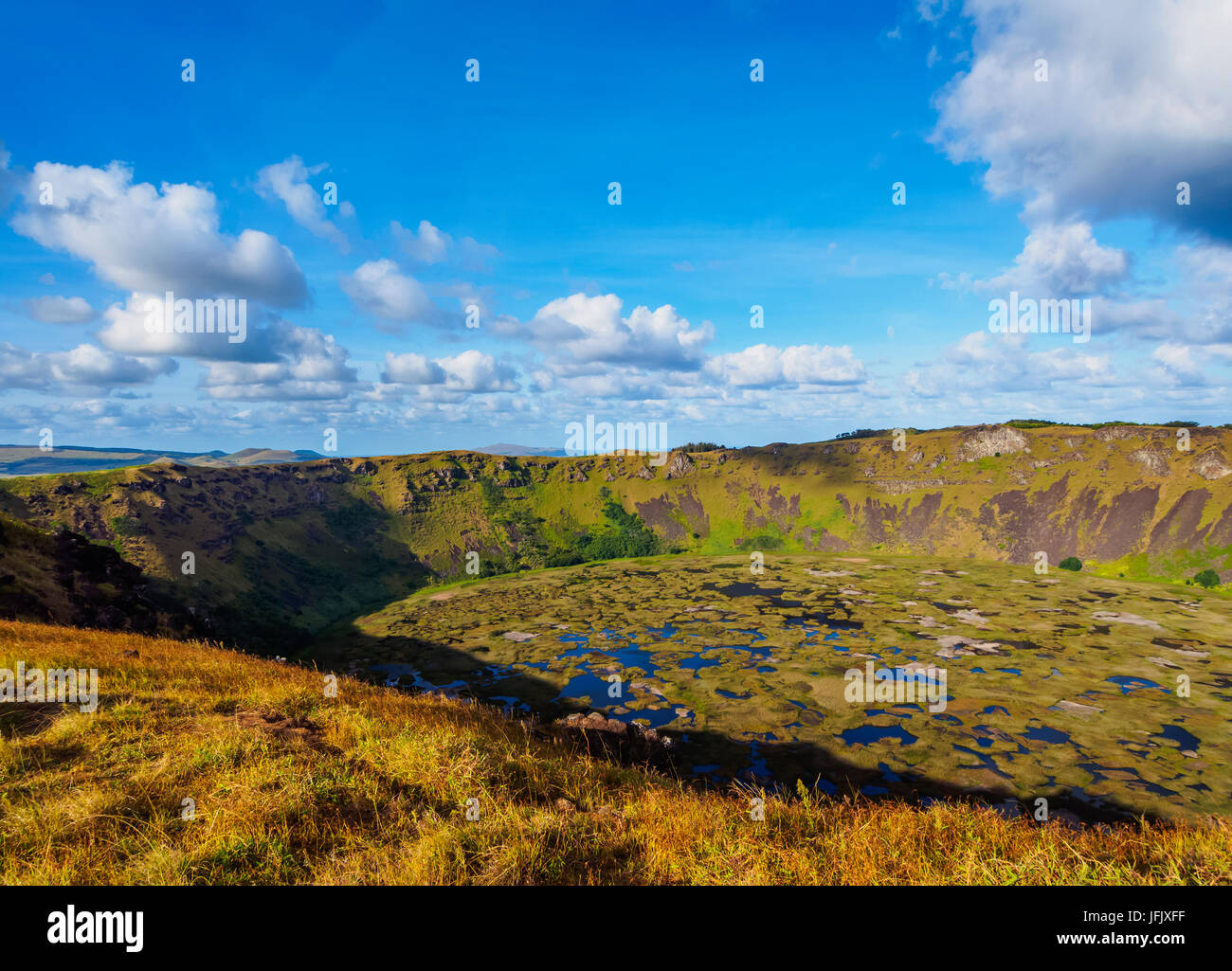 Crater of Rano Kau Volcano, Easter Island, Chile Stock Photo - Alamy