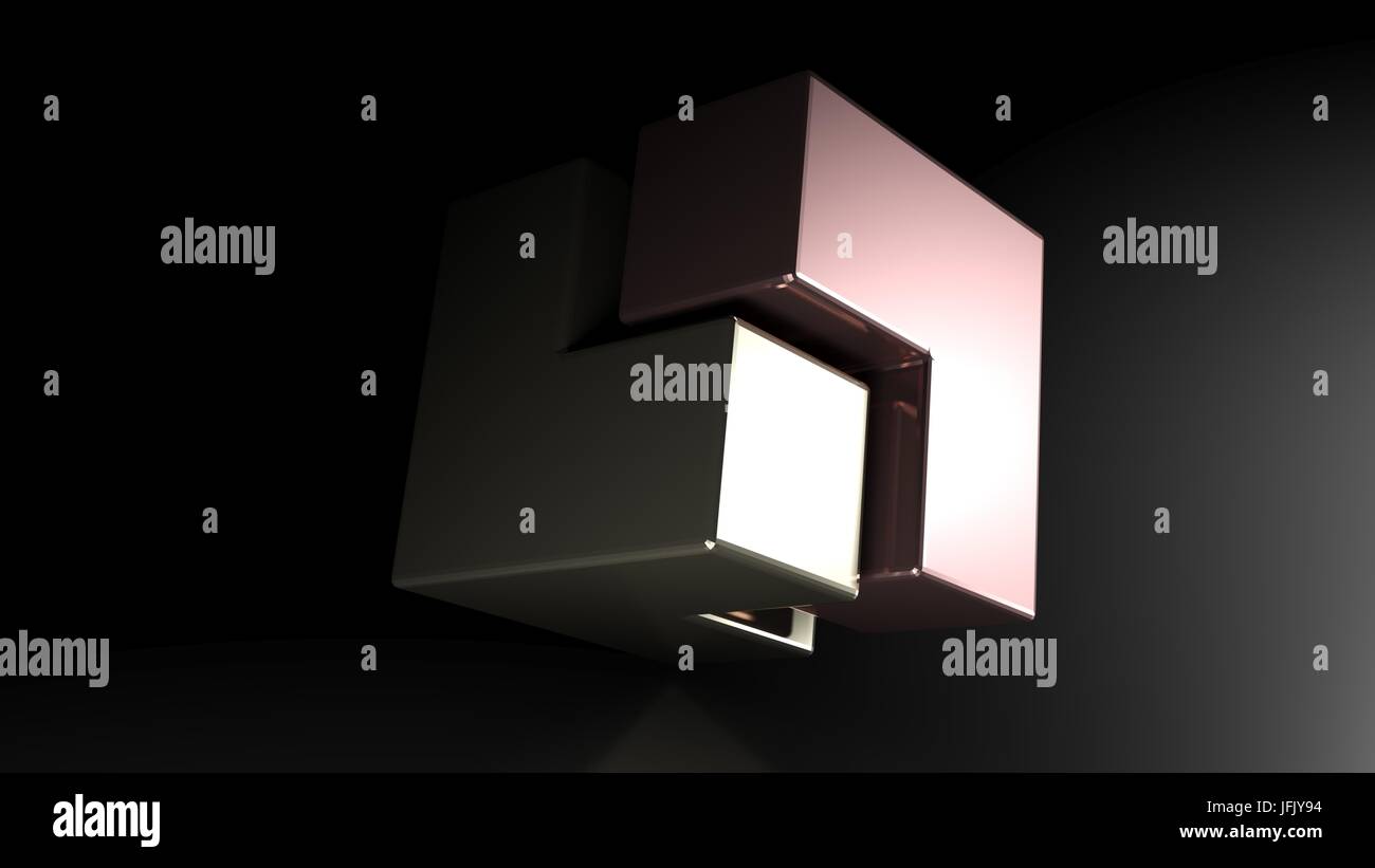 Two parts of a cube are joining each the other Stock Photo - Alamy