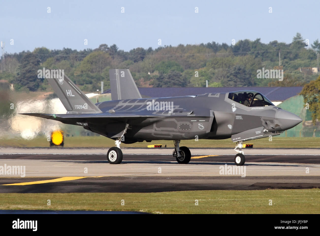 Two F-35A's from the USAF's first overseas deployment departing RAF ...