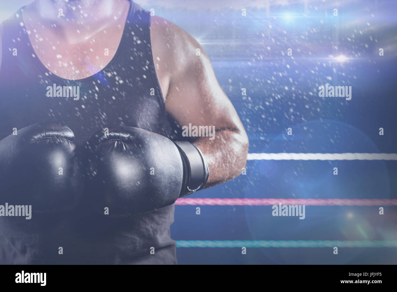 Composite image of mid section of muscular boxer Stock Photo - Alamy