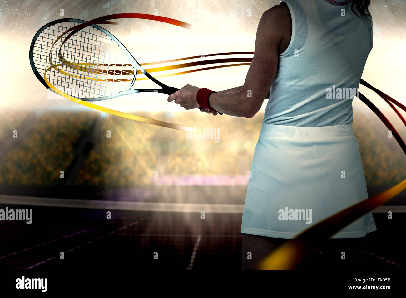 Composite image of athlete playing tennis with a racket Stock Photo - Alamy