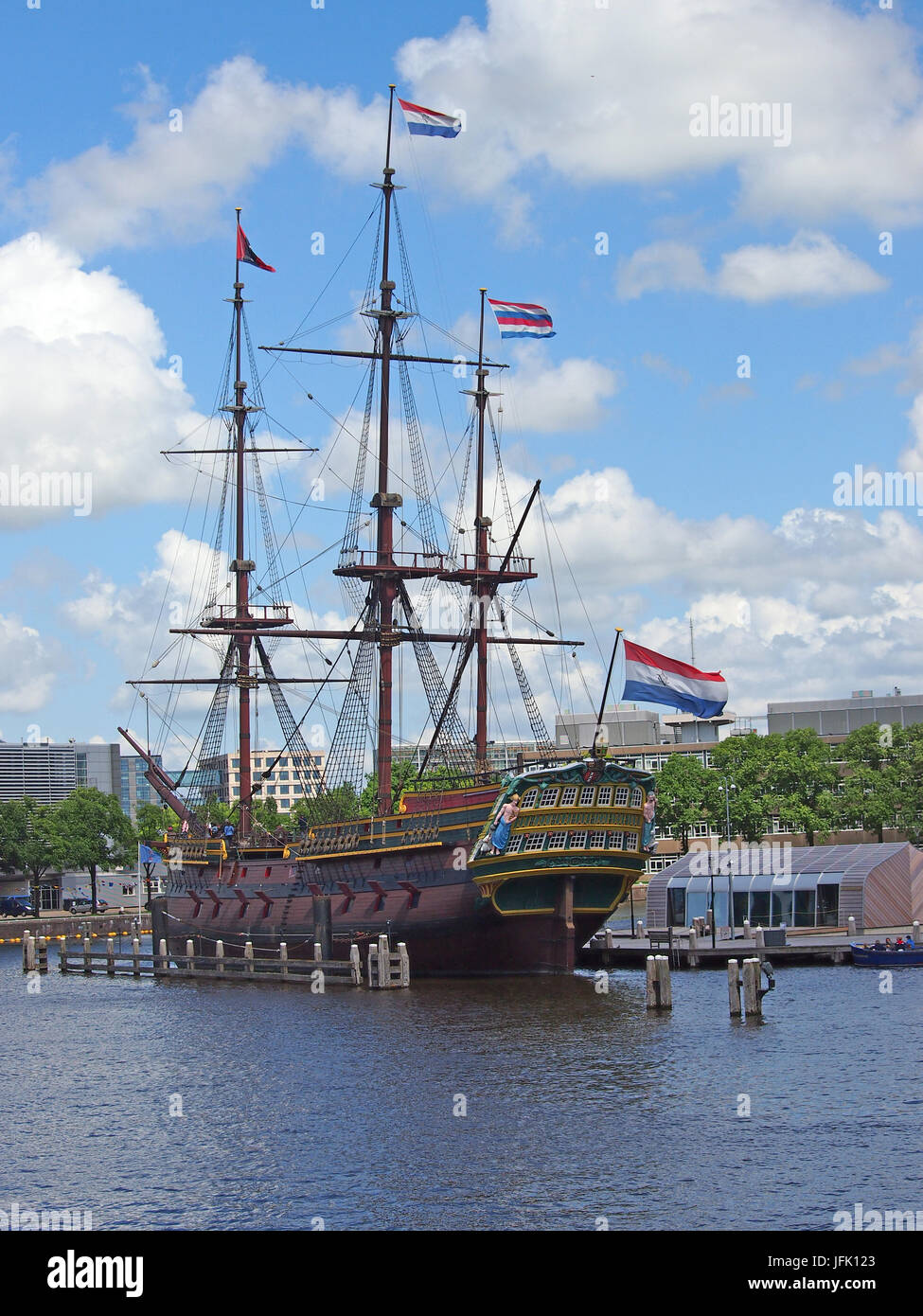 Replica of the ship Amsterdam at the Het Scheepvaartmuseum Stock Photo ...