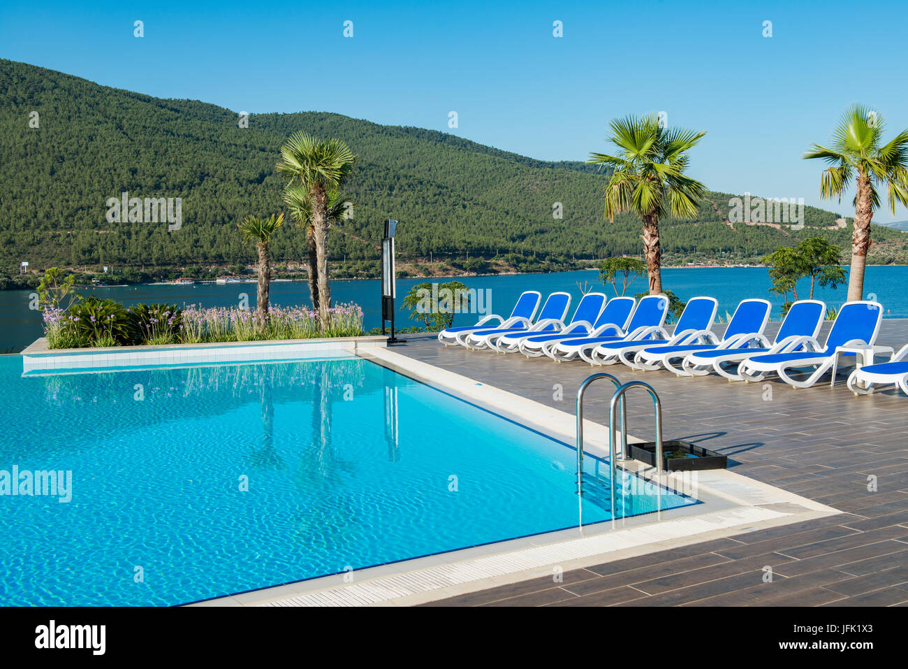 Nice terrace swimming pool hi-res stock photography and images - Alamy