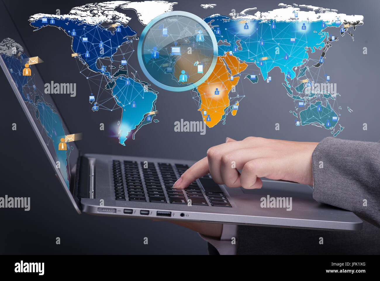 Social networks and online interactions concept Stock Photo - Alamy