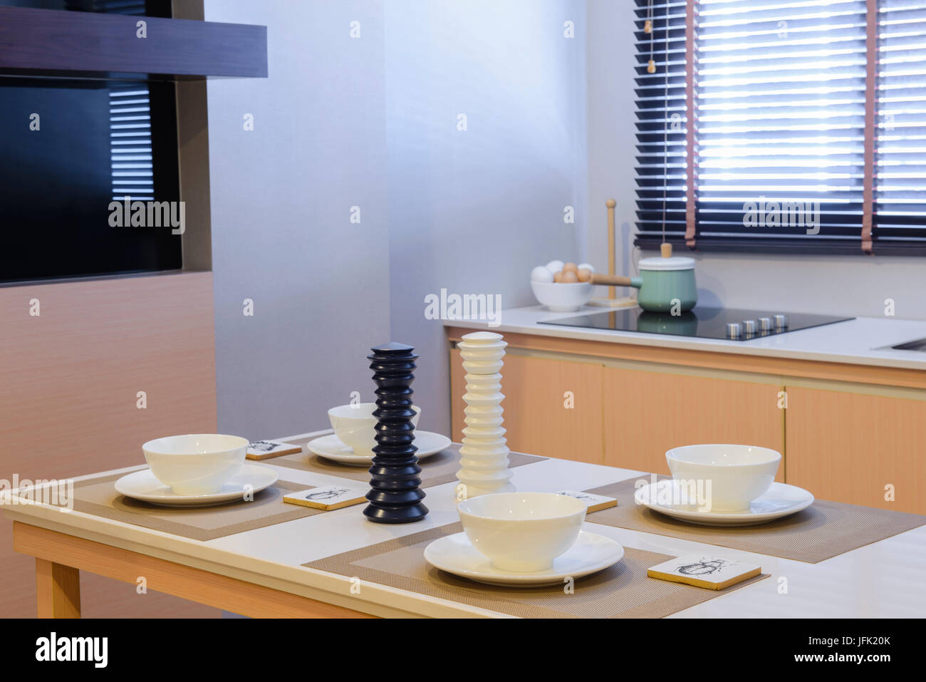 Dining table and Kitchen room Stock Photo - Alamy