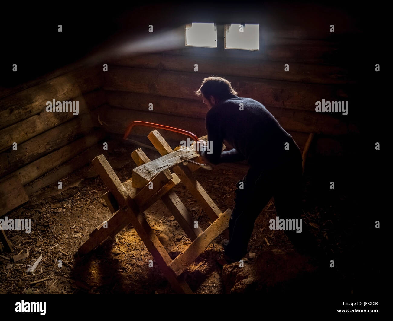 Log sawing hi-res stock photography and images - Alamy