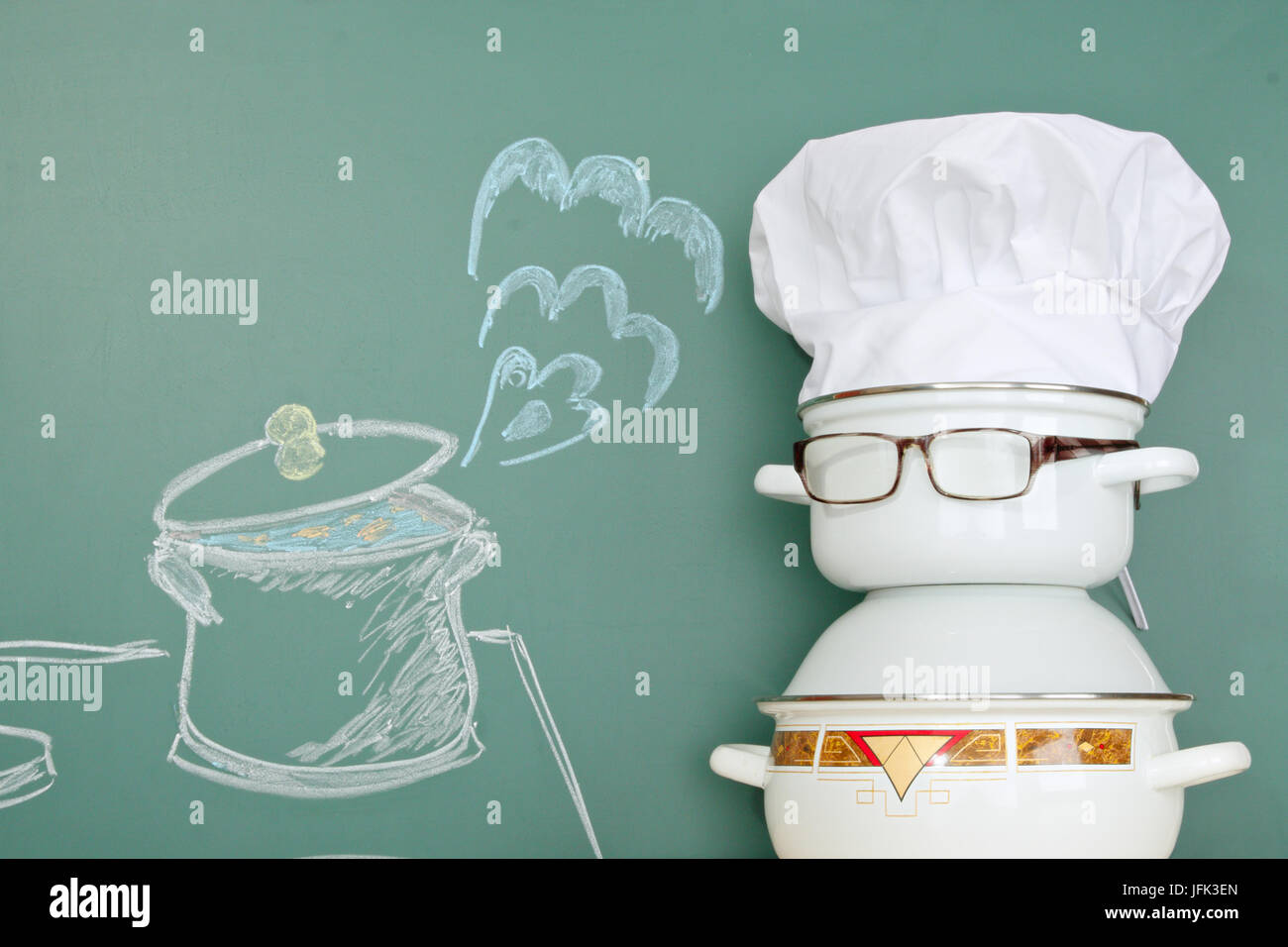 Unusual fun cooking school lunch Stock Photo - Alamy